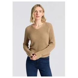 Strickpullover BOSS ORANGE "Fardella Premium Damenmode", Damen, Gr. S, rust, copper 222, Strick, Obermaterial: 100% Baumwolle, unifarben, V-Ausschnitt, Pullover, mit Ajouré-Details