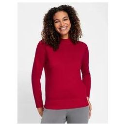 Stehkragenpullover Casual Looks "Pullover", Damen, Gr. 38, rot, 100% Baumwolle, unifarben, Pullover
