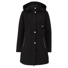 Outdoorjacke Betty Barclay "Betty Barclay Damen Outdoorjacke mit abnehmbarer Kapuze", Damen, Gr. 48, schwarz, Obermaterial: 88% Polyester, 12% Elasthan. Besatz: 100% Polyamid. Futter: 100% Polyester. Füllung: 100% Polyester., tailliert, Jacken