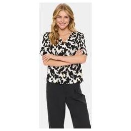 Kurzarmbluse SAINT TROPEZ "MarcaSZ Blouse", Damen, Gr. L, orchid painted leopard, Web, Obermaterial: 100% Viskose, gemustert, relaxed fit, Blusen