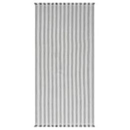 Strandtuch Egeria "Pestemal", grau (dunkelgrau), B:80cm L:180cm, gewebte Ware, Obermaterial: 65% Baumwolle, 20% Polyester, 15% Viskose, Handtücher, 80x180 cm, mit Fransen