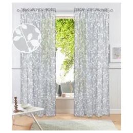 Gardine my home "Issoire" Gr. 4, grau (hellgrau), B:140cm H:245cm, Polyester, Gardinen, Wohnzimmer, Schlafzimmer, Esszimmer, gemustert, modern
