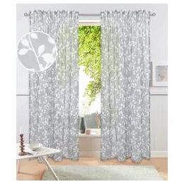 Gardine OTTO HOME "Issoire" Gr. 3, grau (hellgrau), B:140cm H:225cm, Polyester, Gardinen, Gardine, Wohnzimmer, Schlafzimmer, Esszimmer, gemustert und halbtransparent