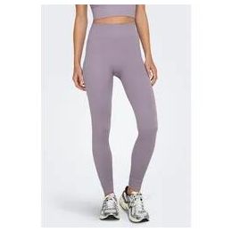Trainingstights Only Play "ONPJAIA LIFE HW LOUNGE", Damen, Gr. S, N-Gr, grau (gray ridge), Rippware, Obermaterial: 75% Nylon, 15% Polyamid, 10% Elasthan, unifarben, bequem knöchellang, Hosen, in gerippter Struktur