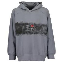 Kapuzensweatshirt Blue Seven, Jungen, Gr. 176, grau (frostgrau), Sweatware, Obermaterial: 100% Baumwolle, bedruckt, modisch, regular fit normal, Rundhals, Rippbündchen, Sweatshirts, mit Rundum-Druck in cooler Airbrush-Optik