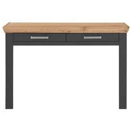 Schminktisch, grau (grau anthrazit, eiche artisan, grau anthrazit, eiche artisan), B:123cm H:80,4cm T:40cm, SET ONE BY Musterring, Tische, mit zwei Schubkästen, Landhausstil, Metallgriff, B 123 x H 80 x T 40cm