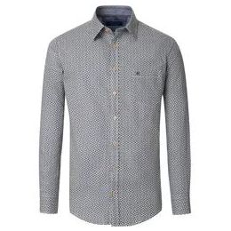Langarmhemd Casamoda "Casamoda Freizeithemd Print", Herren, Gr. 6XL, Normalgrößen, blau, 100% Baumwolle, bedruckt, comfort fit, Hemden