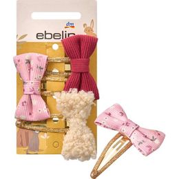 ebelin Haarclips mit Schleifen, Rot, Rosa, Teddy