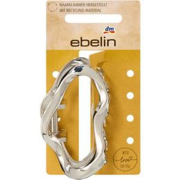 ebelin Haarklammer organische Form recycelt, Silber-Optik