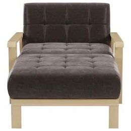 Sit & More Recamiere SIT & MORE "Billund", grau (anthrazit), B:109cm H:88cm T:185cm, 100% Polyester, Sofas, Armlehnen aus Buchenholz in natur, verschiedene Bezüge und Farben