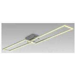 B.K.LICHT LED Deckenleuchte "BK_FR1502 Frame LED-Deckenlampe, 2-flammig, Schwenkbar, Chrom-Alu", grau (chromfarben), 1, H: 8cm, 1 Stk., Leuchten, 40W, Büroleuchte, 3000 K Warmweißes Licht, 110x24,8x8 cm (LxBxH)