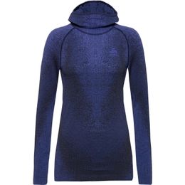 Odlo Performance Warm Funktionsshirt Damen - blau - Gr. S - Polyester/Polyamid/Elastan