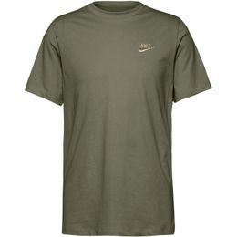 Nike Club T-Shirt Herren - oliv - Gr. S - Baumwolle