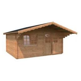 Gartenhaus Palmako "Sally", braun (hellbraun), Fußboden im Gartenhaus, ohne Dacheindeckung, Gartenhäuser, 15,5 qm