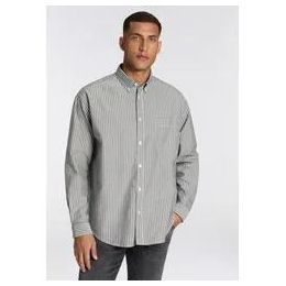 HUGO BOSS Langarmhemd HUGO BLUE "Ebill", Herren, Gr. L, N-Gr, weiß (open weiß121), Web, Obermaterial: 100% Baumwolle, unifarben, oversize hüftbedeckend, 1-Knopf-Manschette mit Schlitz, Hemden, oversize