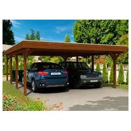 Skan Holz Doppelcarport SKANHOLZ "Spessart", braun, B/H/T: 220cm x, Carports