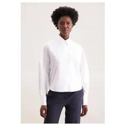 Hemdbluse Seidensticker, Damen, Gr. S(36), weiß, 100% Baumwolle, unifarben, oversize, Blusen, 1/1 Uni