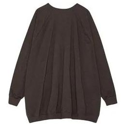 Rundhalspullover MOSHI MOSHI MIND "moshi moshi mind Pullover November", Damen, Gr. One Size, braun (schwarz braun), Obermaterial: 50% Baumwolle, 50% Polyester, Pullover