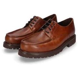 Schnürschuh Henry Stevens "Harry N", Herren, Gr. 42, braun (mittelbraun), Leder, elegant, Schuhe, Herren Businessschuh Schnürschuh hangefertigt, Lederschuh