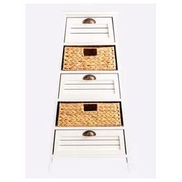 Kommode Heine HOME, weiß (weiß, natur), B:50cm H:98cm T:25cm, MDF, Sideboards