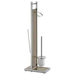 Badaccessoire-Set Heine HOME, beige (sand), Chrom, Glas, Badaccessoires-Sets
