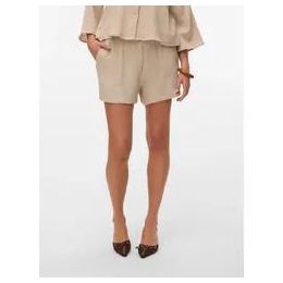 Véro Moda Shorts VERO MODA "VMNATALI HW SHORTS NOOS", Damen, Gr. XS (34), silber (silber lining), Web, Obermaterial: 100% Baumwolle, unifarben, casual, relaxed fit kurz, Hosen