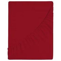 Spannbettlaken bellana "bellana premiumstretch", rubin, 1 Stk., Jersey-Elasthan, 140-160x200-220, Jersey-Elasthan, Obermaterial: 95% Baumwolle, 5% Elasthan, Bettlaken, super elastisch