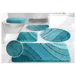 Badematte my home "Josie, Badvorleger, Badezimmer Teppich" Gr. 7, verlauftürkis, mit motiv, H:20mm, Polyester, Badematten, Badteppich, Badematten, rechteckig, rund & als 3-tlg. Set erhältlich