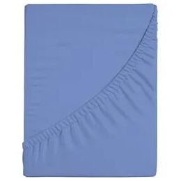 Spannbettlaken bellana "bellana premiumstretch", blau (mittelblau), 1 Stk., Jersey-Elasthan, 140-160x200-220, Jersey-Elasthan, Obermaterial: 95% Baumwolle, 5% Elasthan, Bettlaken, super elastisch