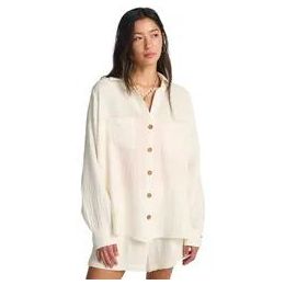 Kurzarmshirt Billabong "Swell Blouse", Damen, Gr. L, salt crystal, 100% Baumwolle, Shirts
