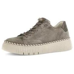 Slip-On Sneaker Gabor, Damen, Gr. 36, grau (taupe), Veloursleder, Sportlich, Schuhe, Freizeitschuh, Halbschuh, Slipper mit funkelnden Schmuckelement