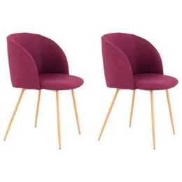 Stuhl Kayoom "Celina 210 2er-Set, Polsterstuhl, Sitzfläche aus Schaumstoff", lila (violett), B:54cm H:84cm T:56cm, Sitz: Stoff 100% Polyester / Gestell: Stahl in Holzoptik, Stühle, bequem, zeitlos, Hingucker in jedem Wohnbereich