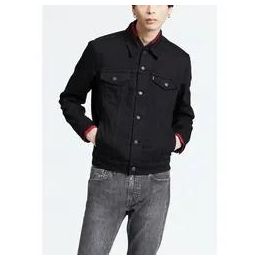 Levi's Jeansjacke LEVI'S "VINTAGE FIT TRUCKER JKT", Herren, Gr. M, schwarz, Denim/Jeans, Obermaterial: 65% Baumwolle, 33% Polyester, 2% Elasthan, hüftlang, Rundhals, 1-Knopf-Manschette, Jacken, mit Knopfleiste