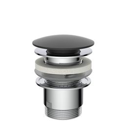 Kirchhoff Design-Ablaufventil schwarz matt 1 1/4" x 65 mm, mit &Uuml;berlauf