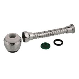Kirchhoff Metall-Schlauch 'Eco-Save' verchromt M22 IG, mit Sp&uuml;lbrausekopf