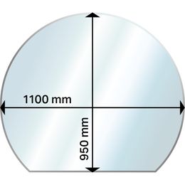 ADURO Funkenschutzplatte halbrund 95 x 110 x 0,6 cm Glas transparent