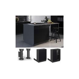 VICCO Regalinselunterschrank Fame-Line Anthrazit Schwarz gestreift 60 cm