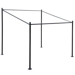 Pergola-Gestell MCW-A22, Anbaupergola Garten Pavillon Terrassen&uuml;berdachung Gest&auml;nge, Stahl 3x3m