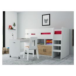 HTI-Living Bett 90x200 cm Hochbett mit Schreibtisch