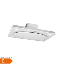 Klarstein Secret Service Deckenhaube Dunstabzugshaube 220W Touch Glas LED wei&szlig; Wei&szlig;