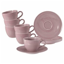 Seltmann Weiden Kaffeetassen mit Untertassen Beat Color Glaze 260 ml 6er Set
