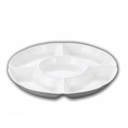 Wilmax Runde Servierplatte 25,5 cm - 4er Set, ideal f&uuml;r Snacks und Obst