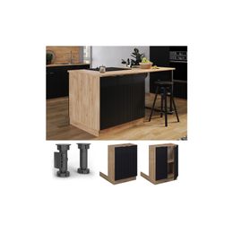 VICCO Regalinselunterschrank Fame-Line Eiche Schwarz gestreift 60 cm