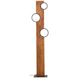 Brilliant Lampe Cheesy LED Stehleuchte 140cm matt schwarz/holz braun 20 W LED integriert