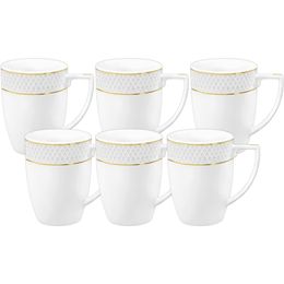 Wilmax - Teetassen & Kaffeetassen 6er Set - 320 ml - Kaffeebecher aus Porzellan