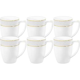 Wilmax - Teetassen & Kaffeetassen 6er Set - 450 ml - Kaffeebecher aus Porzellan