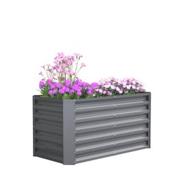 Vcm Metall Hochbeet 180 x90 x 57 cm &ndash; Rechteckiger Pflanzkasten f&uuml;r Garten & Terrasse &ndash; Robustes Gartenbeet aus Metall, Pflanzenbeet ohne Boden, Galdo XL