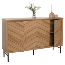 Sideboard MCW-M50, Schrank Kommode Highboard Anrichte, 94x151x40cm ~ natur