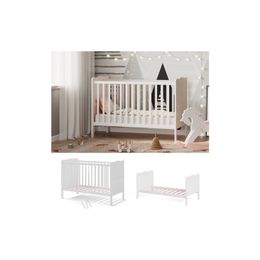 Vitalispa Gitterbett Babybett Kinderbett Tobi Kombinationsbett umbaubar Wei&szlig;