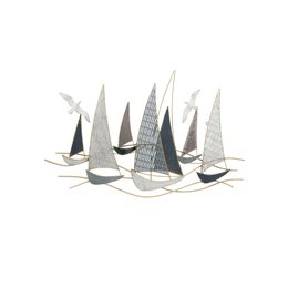 Boltze Wandobjekt Hanse Deko-Wandbild mit Fischen + Booten, maritimes Design